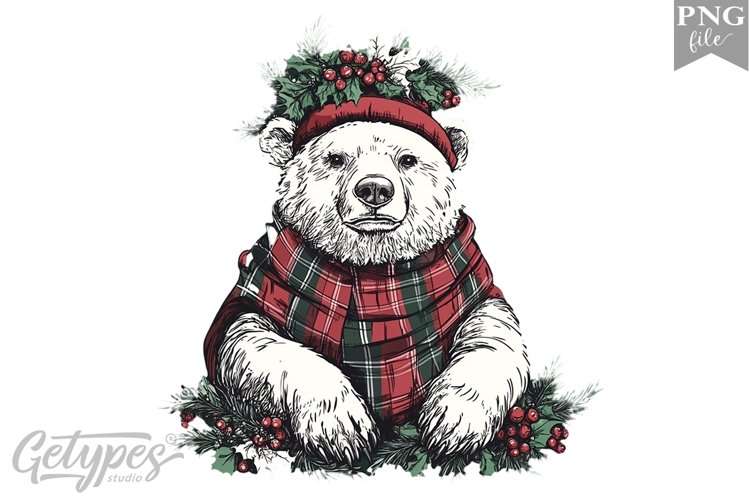 Christmas Bear Clipart - High Quality 300 Dpi