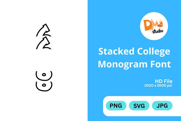 Stacked College Monogram Font (5917068)