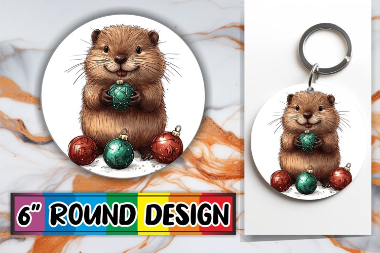 Vibrant Round Design for Keychains , Xmas (4982499)