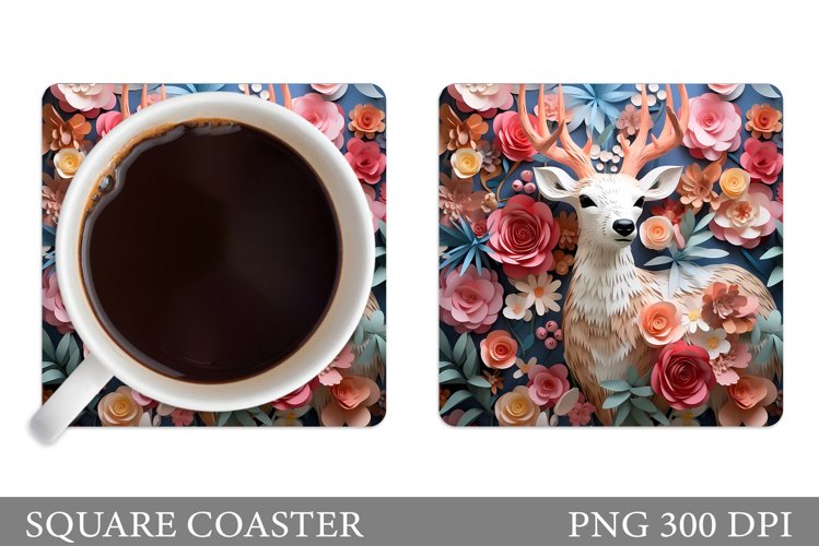 Deer Coaster Sublimation. 3D Deer Coaster Design