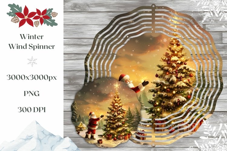 Santa Claus Wind Spinner Design, Christmas Tree Wind Spinner