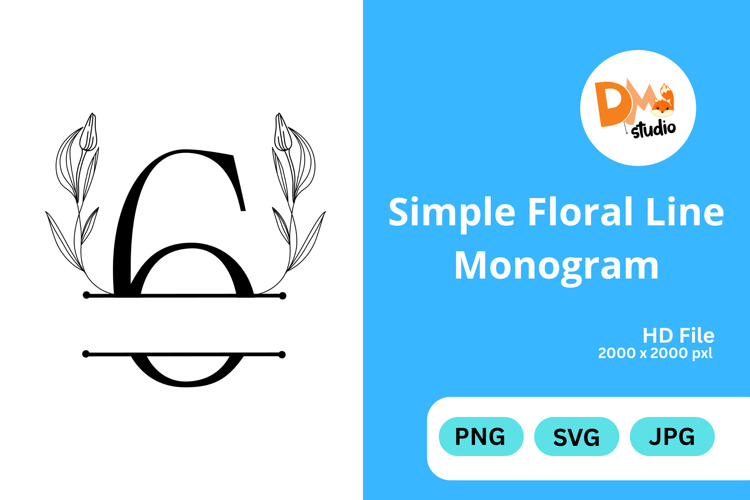 Simple Floral Line Monogram (5912526)