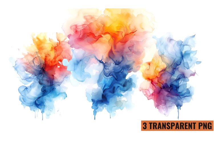 Watercolor Splash Clipart Sublimation , PNG