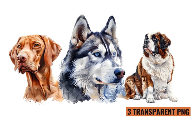 Watercolor Dog Breed Clipart , PNG