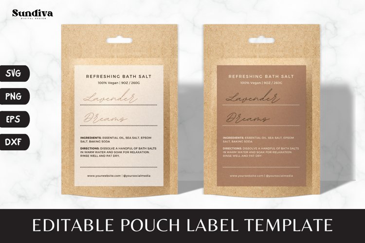 Editable Pouch Label Canva Template - 1