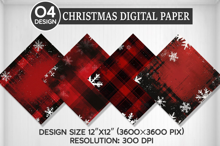 Christmas Pattern Digital Paper, Christmas Background