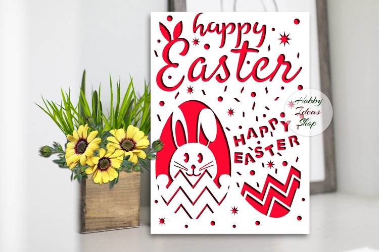Happy Easter Card SVG, Cutting Card Template SVG (1883300)