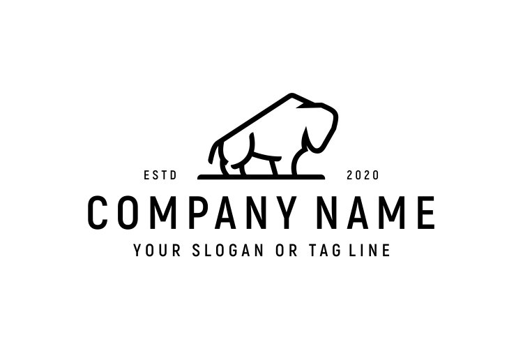 Bison logo design template vector