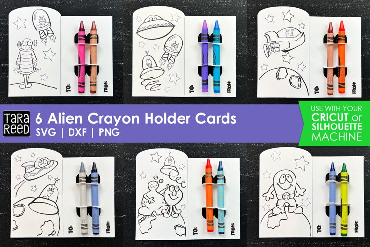 Alien Print and Cut Coloring Cards | Kids DIY Party Favors