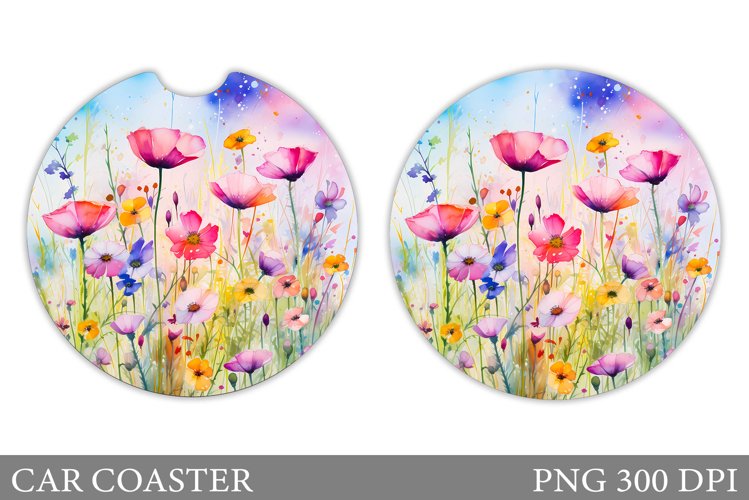 Flowers Car Coaster Design. Wildflowers Car (3136819)