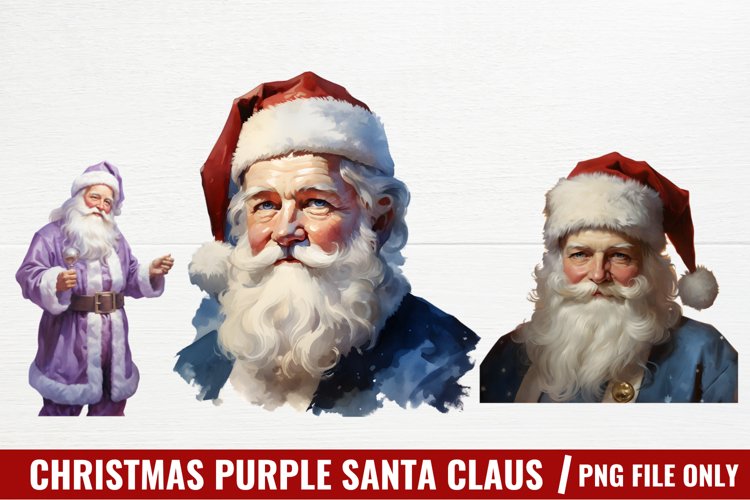 Christmas Purple Santa Claus Sublimation (4337477)