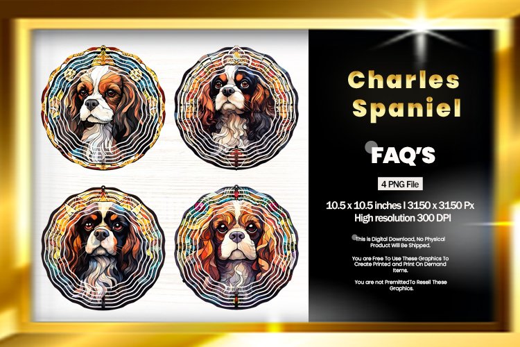 Charles Spaniel Wind Spinner Sublimation - 04 (3197098)