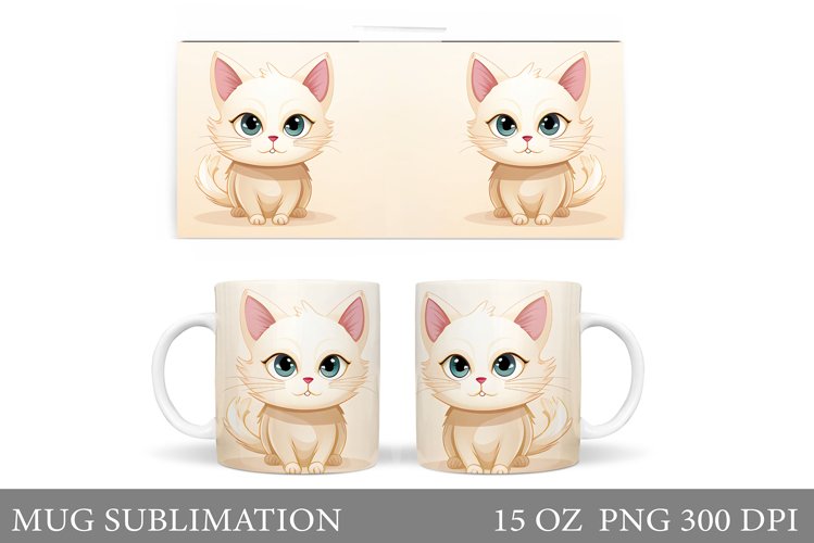 Funny Cat Mug Design. Cute Cat Mug Sublimation (4207211)