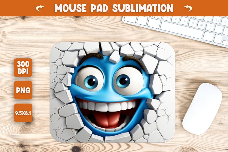 Funny cartoon emoji mouse pad sublimation (4749352)