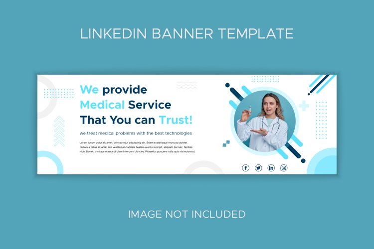 Medical geometric linkedin cover template
