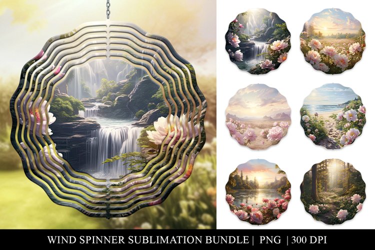 Peony Wind Spinner Sublimation PNG Download