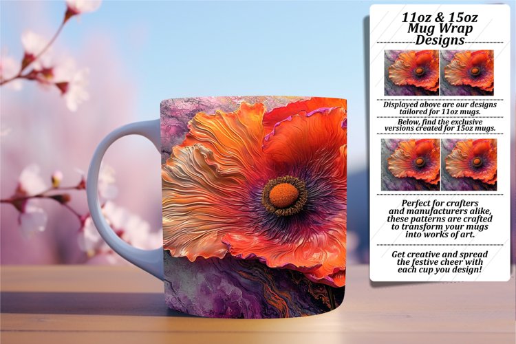 Sublimated Mug Wrap with Flowers