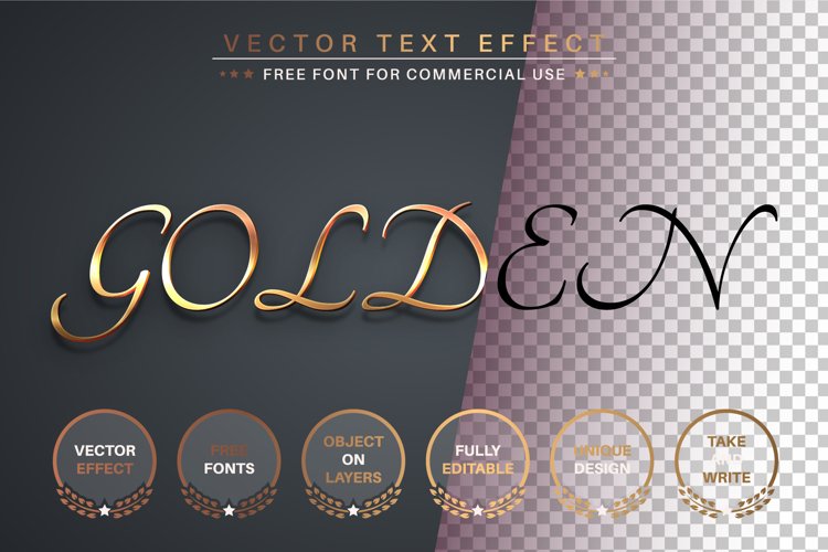 Golden - Editable Text Effect, Font Style (2417177)