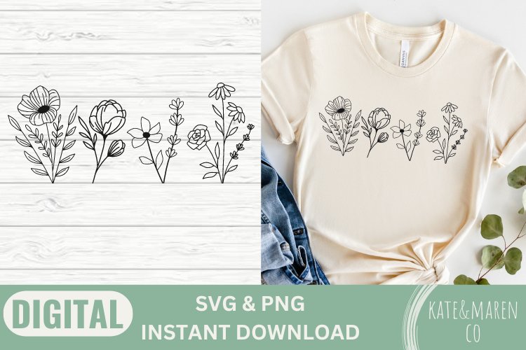 wildflower svg, boho svg, floral svg