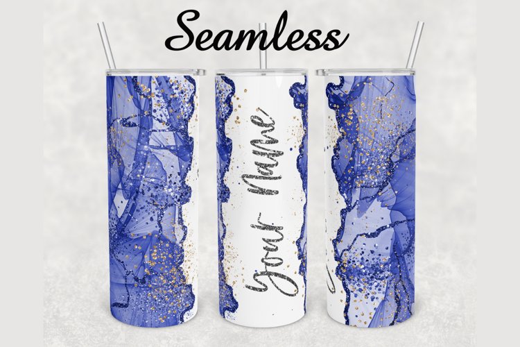 Navy Blue Alcohol Ink Marble 20oz sublimation design tumbler