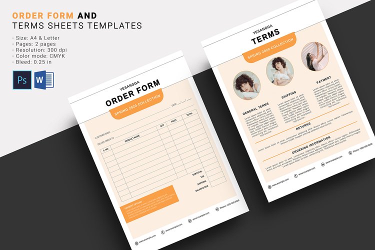Order Form and Terms Sheets (1203796) | Customizable Templates | Design ...