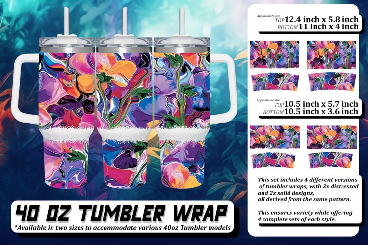 Spring Bloom 3D Floral Tumbler Wrap 40oz (3320522)