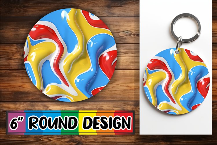 Modern 3D Inflated Puff Sublimation Circle Patterns