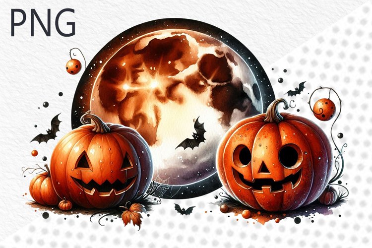 Halloween Pumpkins Sublimation - Clipart PNG Design