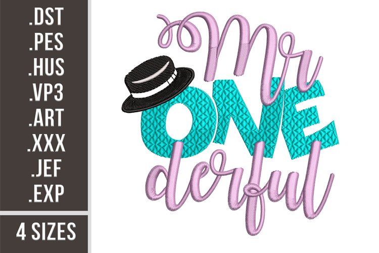 Mr One derful l Embroidery design