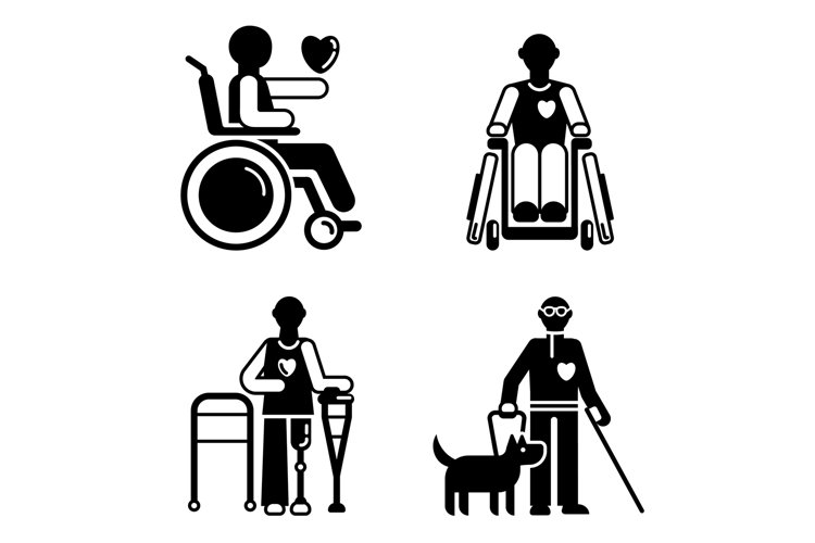 Day persons disabilities icon set, simple style (492254)