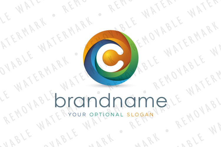 C Abstract Spiral Ring Logo (113233) | Logos | Design Bundles