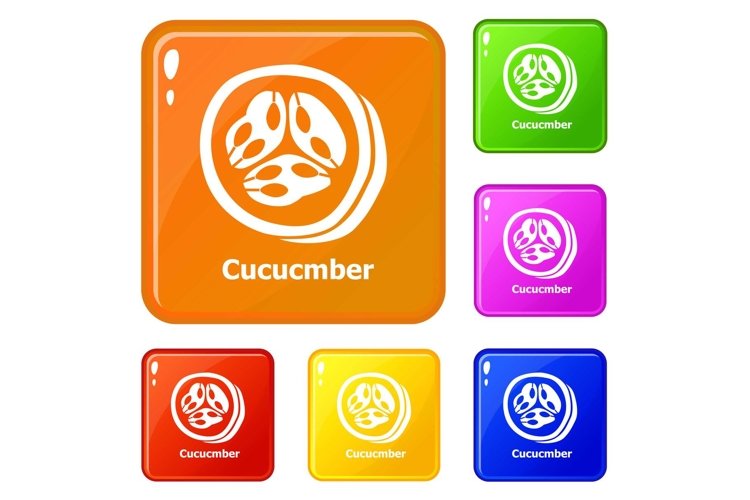 Cucumber icons set vector color (529001)