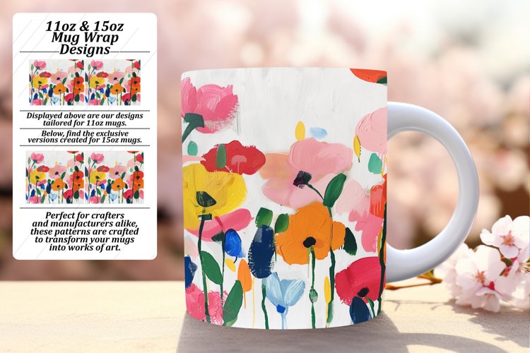 Colorful Blooms Mug Designs: Cheerful Springtime