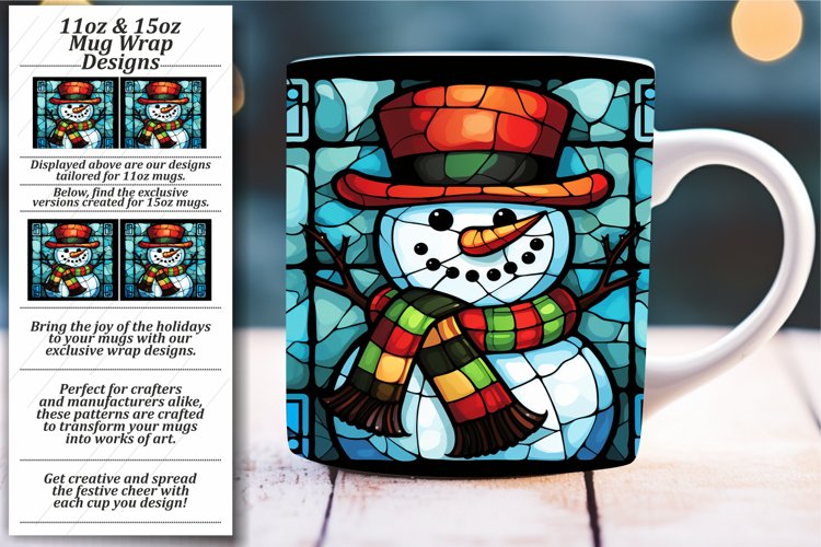 Winter Stained Glass Mug Design (3034585)