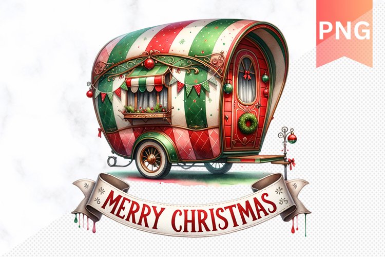 Christmas Whimsical Caravan - Clipart PNG Design