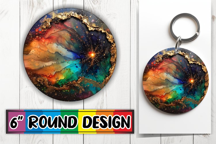 Radiant Floral Gold Sublimation Keyrings