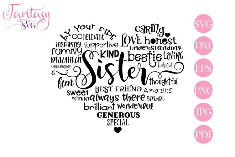 Sister Word Art - Svg Cut Files (1341132) | Cut Files | Design Bundles