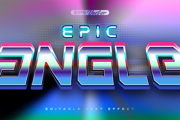 Retro shiny Y2K editable text effect epic angle with future