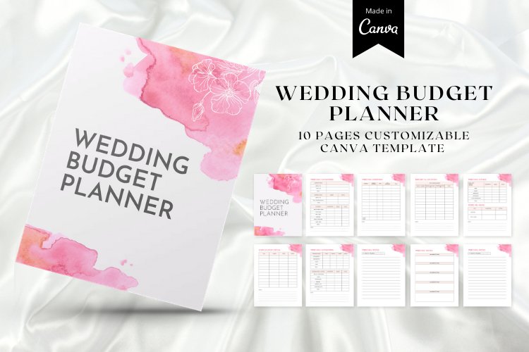 WEDDING BUDGET PLANNER CUSTOMIZABLE CANVA TEMPLATE