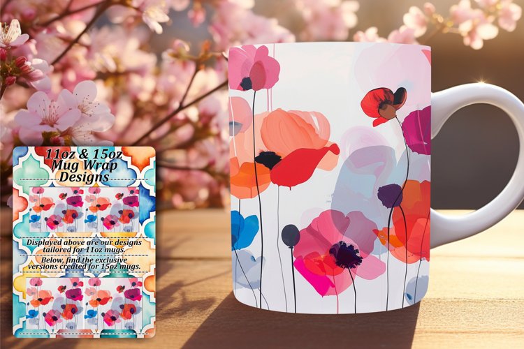 Elegant Floral Mug Wraps: Vibrant Spring (3588779)