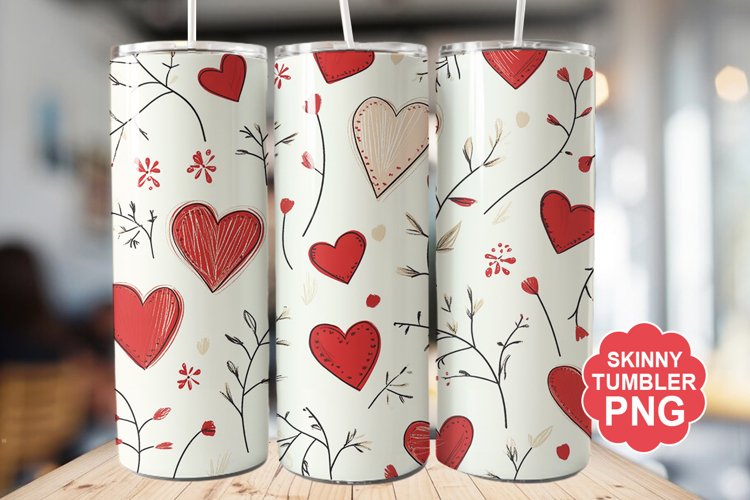 Valentine Pattern Seamless Tumbler | Valentine Tumbler Wrap