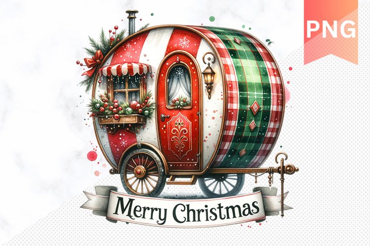 Christmas Whimsical Caravan - Clipart PNG Design