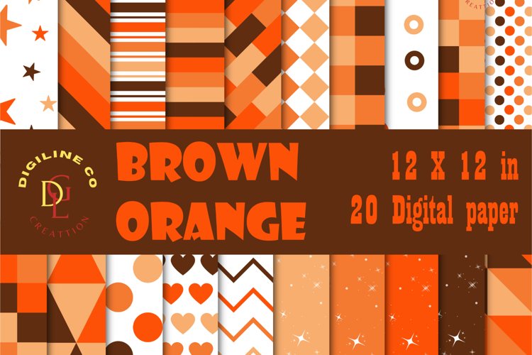 brown & orange Digital paper fall autumn clipart scrapbook