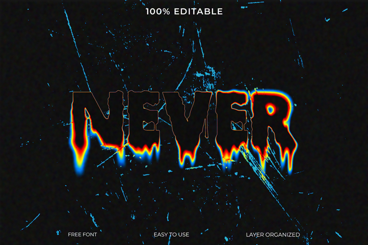 Glowing Drip Text Effect Neon Typography Design