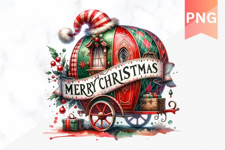 Christmas Whimsical Caravan - Clipart PNG Design