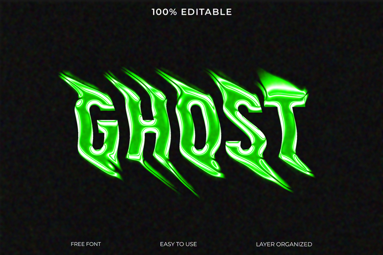 Glitch Effect 'GHOST' Text Design