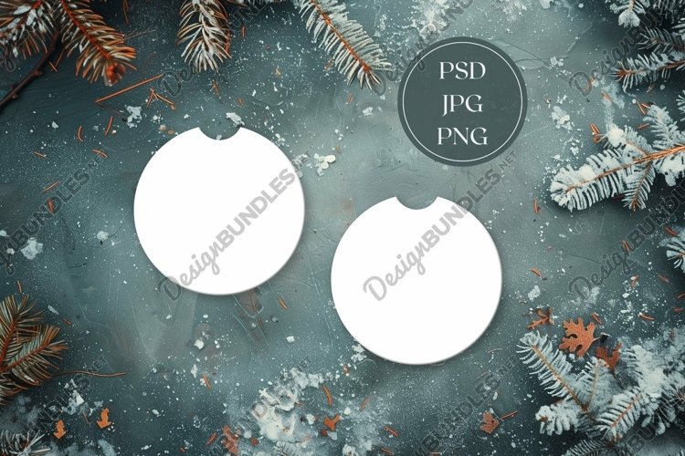 Winter Car Coasters Mock Up, Coaster Mock Up Design
