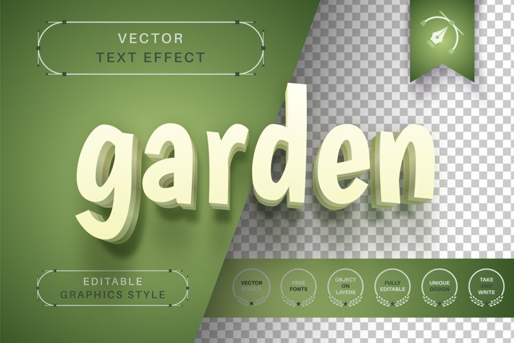 Green Garden - Editable Text Effect, Font Style