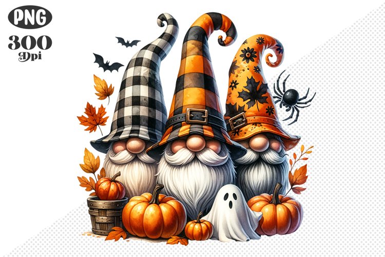 Halloween Gnomes Sublimation - Clipart PNG Design