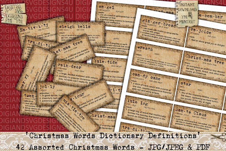 Christmas | Dictionary Definitions | Words | Labels | Print